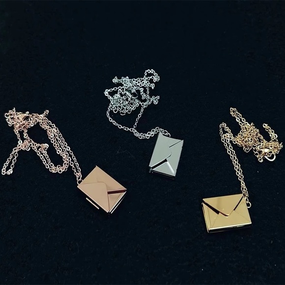 jyu | Jewelry | Envelope Pendant Necklace | Poshmark